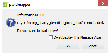 Menu View > rayCloud > Left sidebar > Layers > Point Clouds - PIX4Dmapper